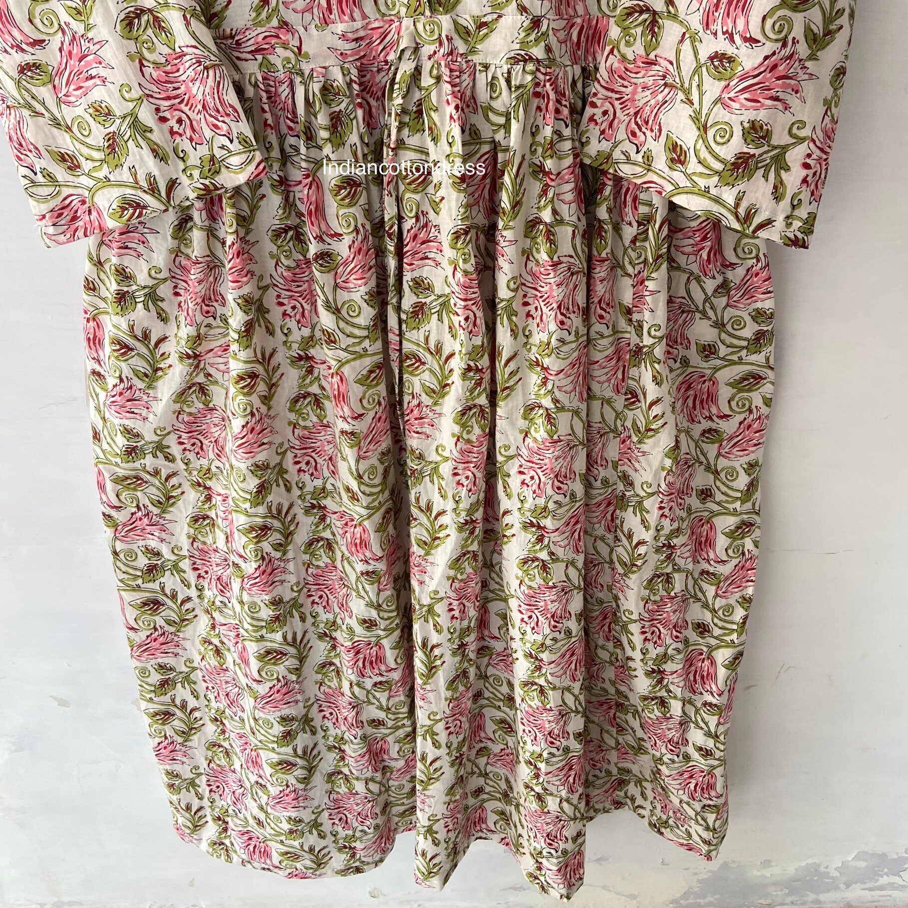 Hand Block Printed Dress| Summer Dress| Cotton Dress| Floral Print ...