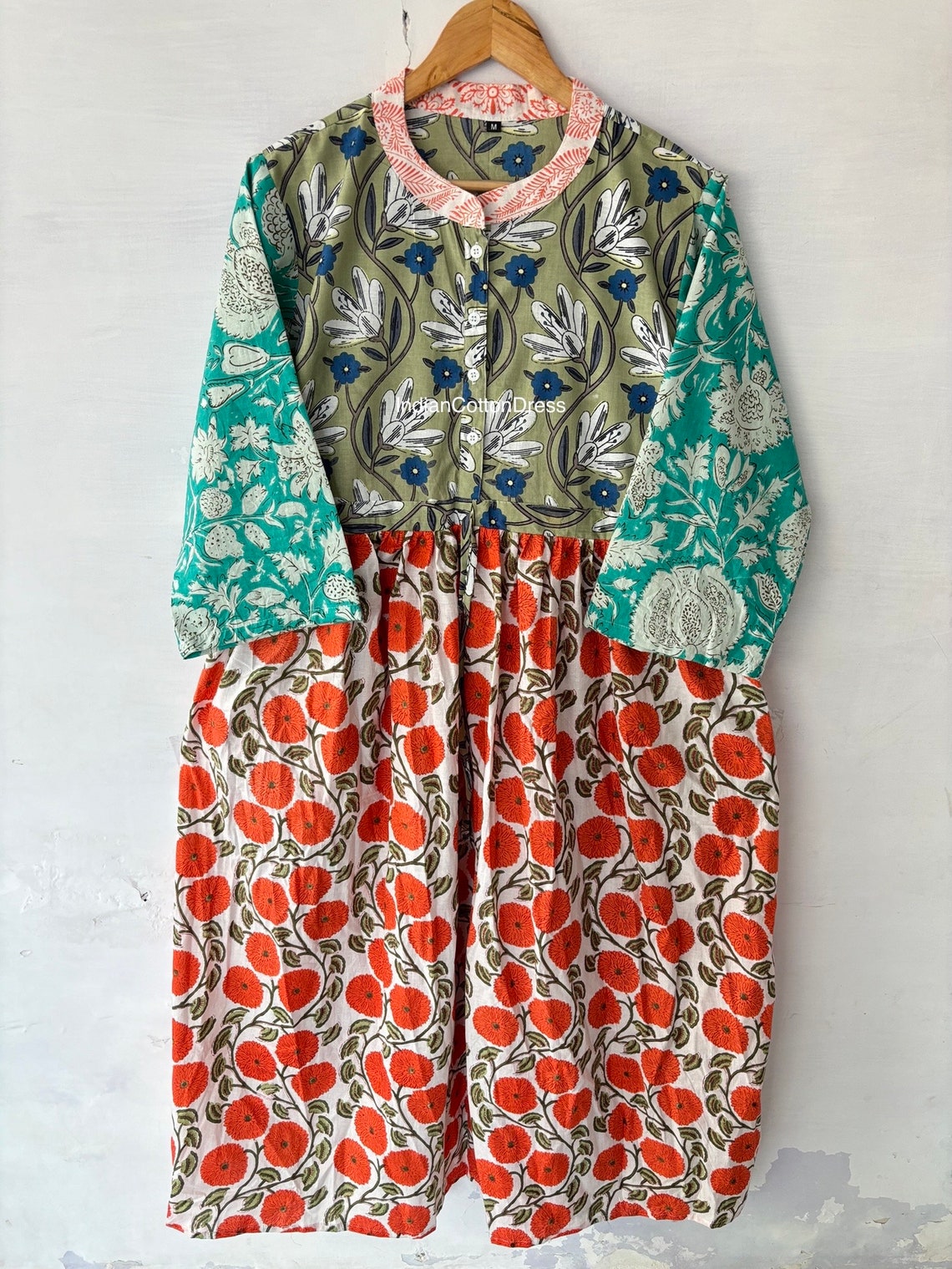 New Patchwork Blockprint Cotton Dress, Casual Dress, Gown and Maxi ...
