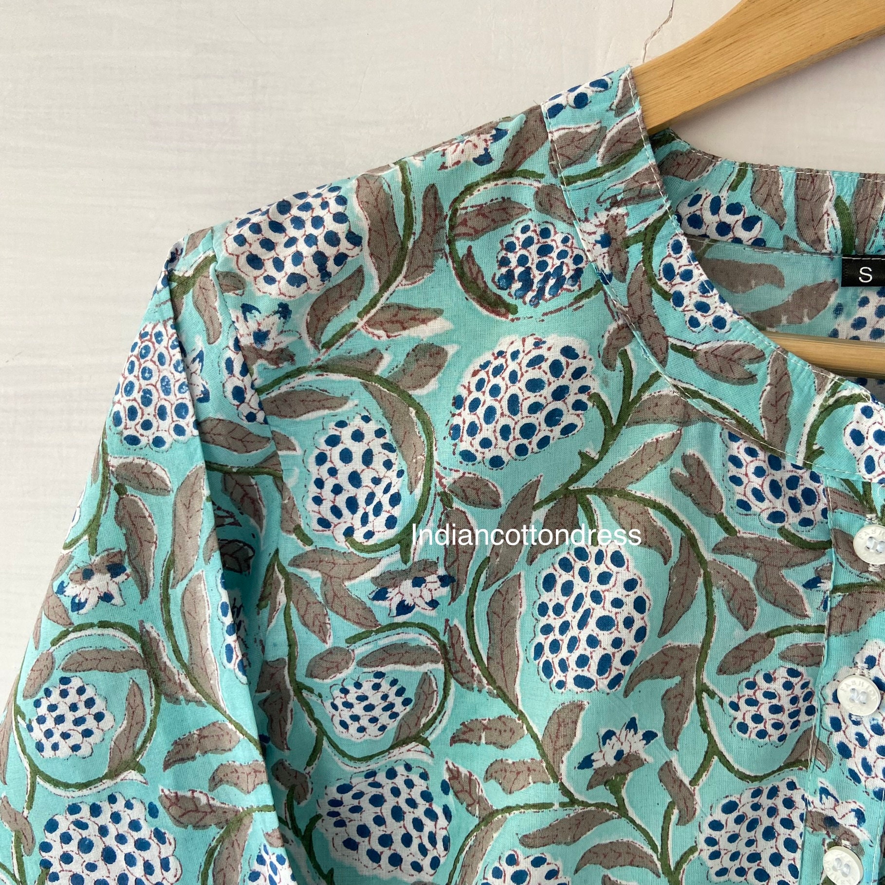 New Design Bird Block Print Cotton Summer Maxi Dress , Handmade ...
