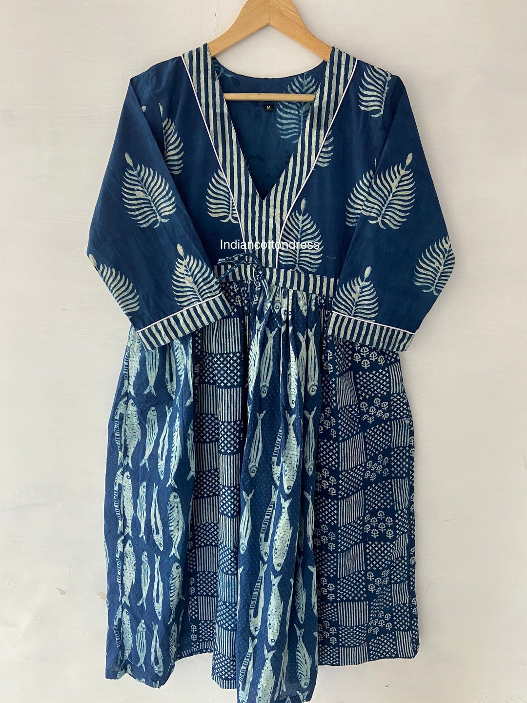 New Block Print Dress,indian Cotton Dress,noowork,cotton Indian Dress ...