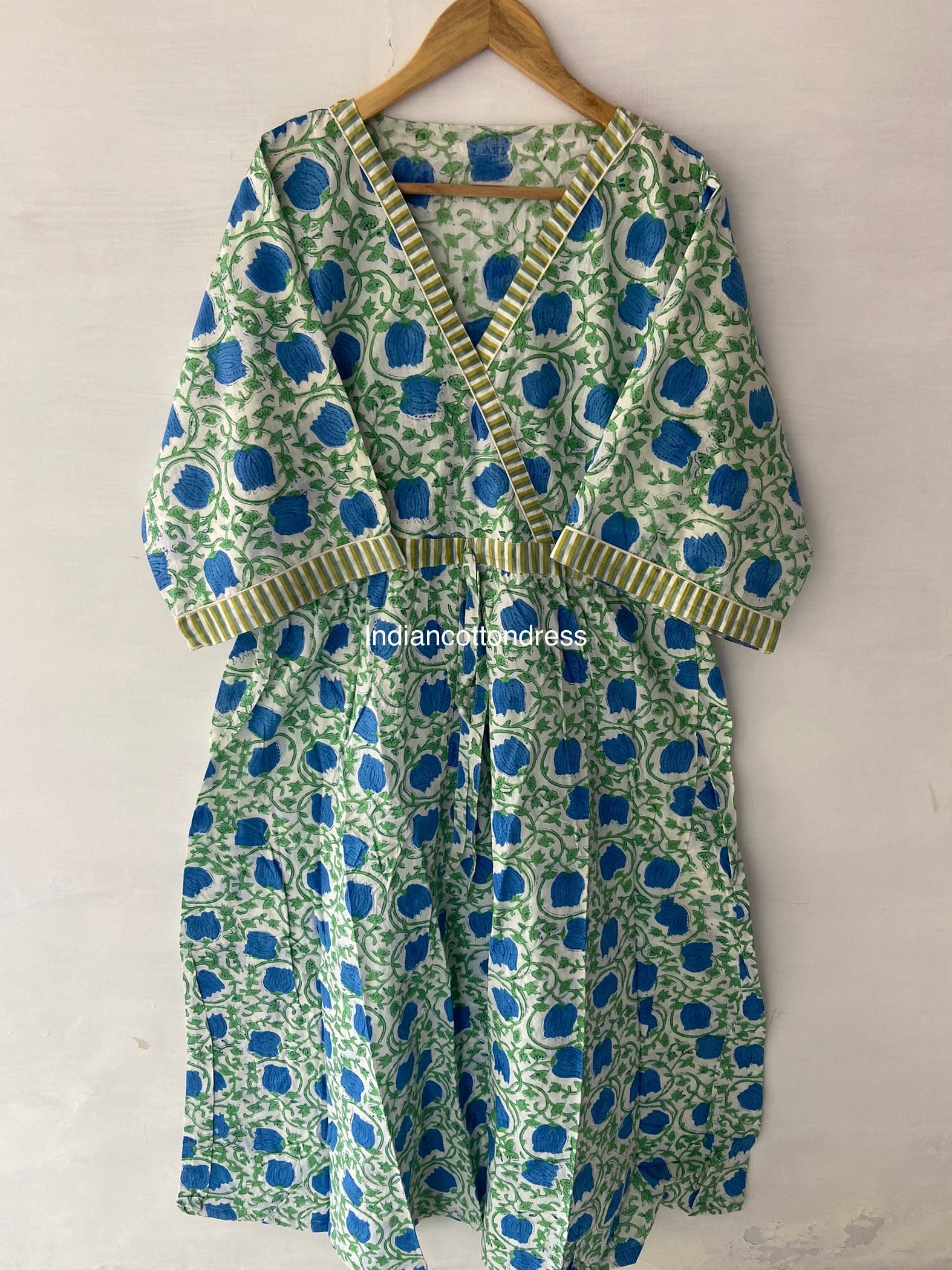 Beautiful Summer Dress,cotton Dress,hand Print Dress,handblock Dress ...