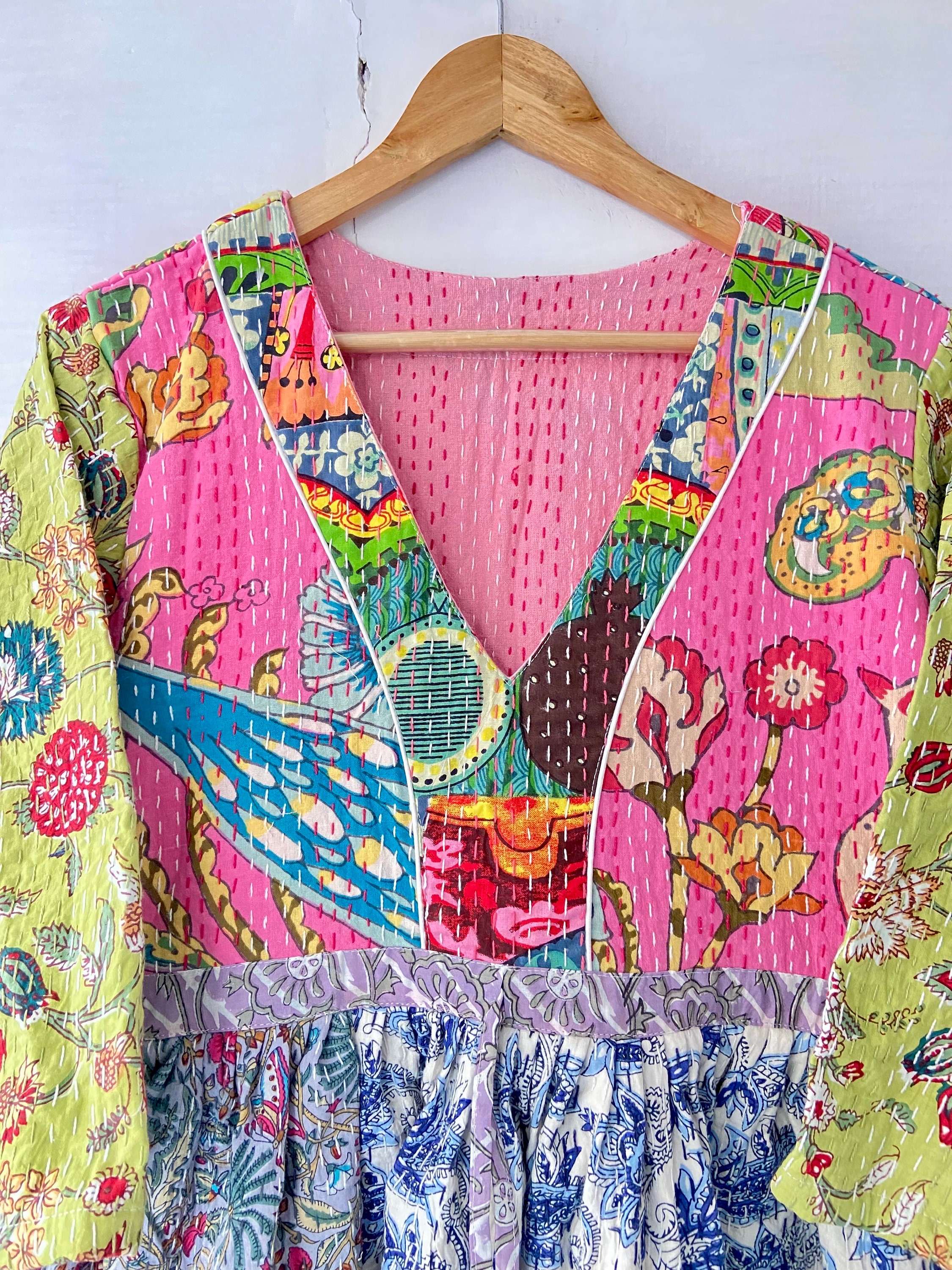 Winter Wear Kantha Dress, Kantha Cotton Dress, Clothing Shop, Woman ...