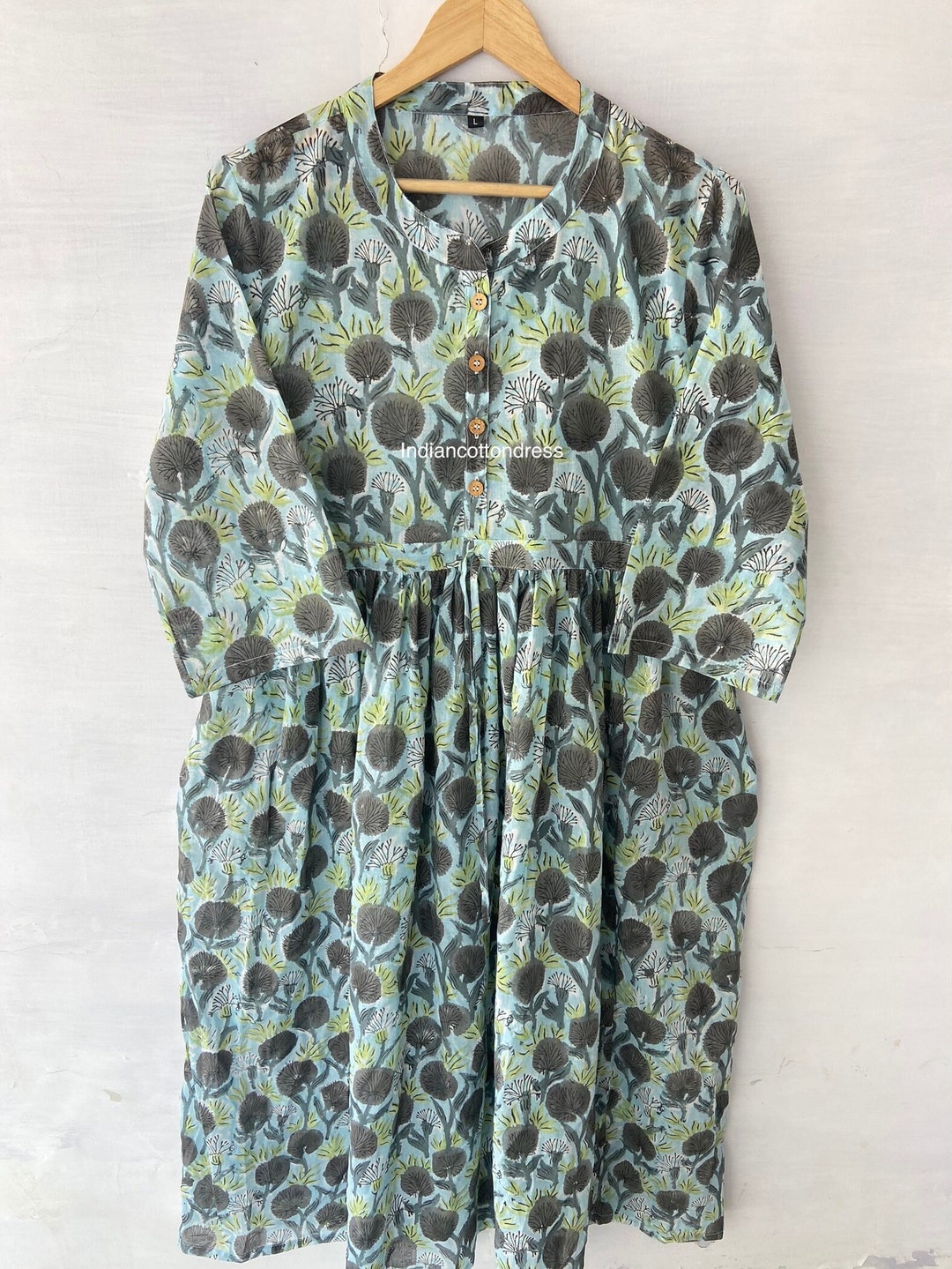 Beautiful Hand Print Dress,handblock Cotton Dress,indian Print Dress ...