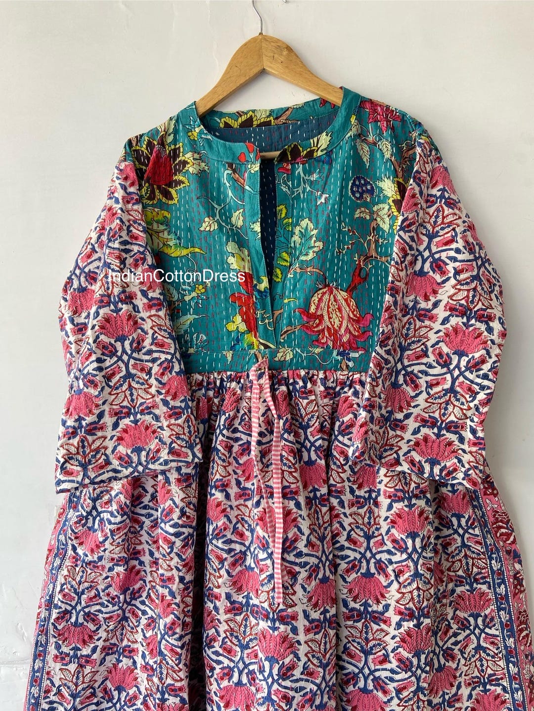 Patchwork Kantha Button Style Dress, Kantha Quilted Dress, Winter ...