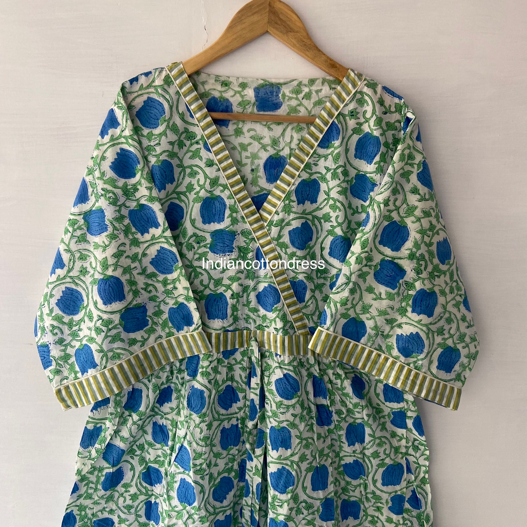 Beautiful Summer Dress,cotton Dress,hand Print Dress,handblock Dress ...