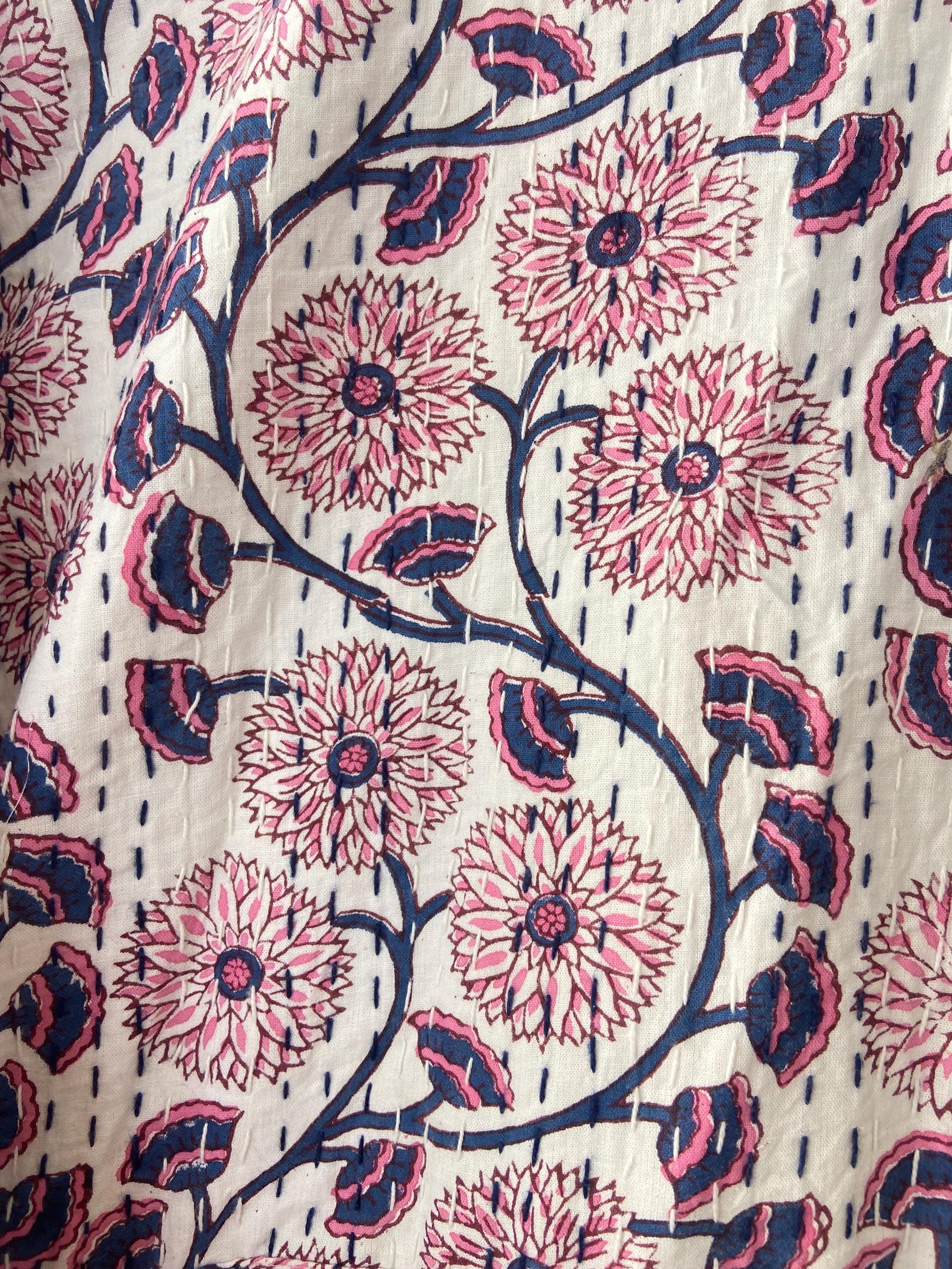 Kanth Quilted Dress,indian Kantha Work Dress, Blousen Dress, Gown and ...