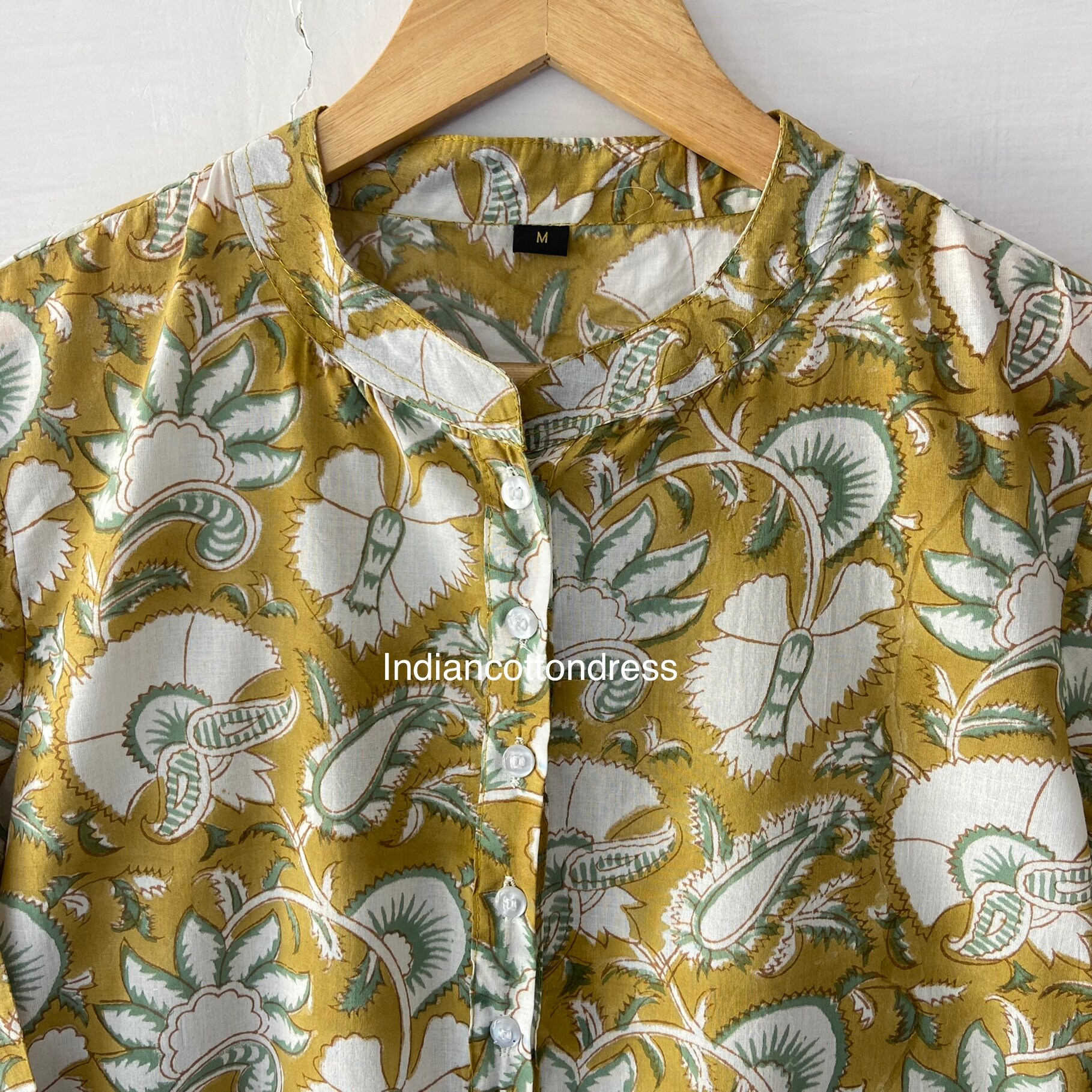 Light Colour Hand Print Dresshandblock Cotton Dressindian - Etsy