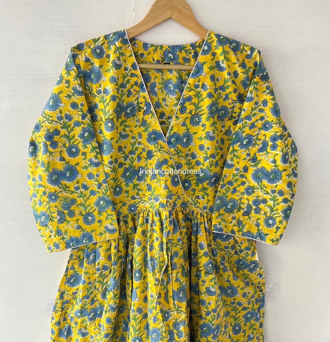 Block Print Dress,indian Cotton Dress,noowork,cotton Indian Dress ...