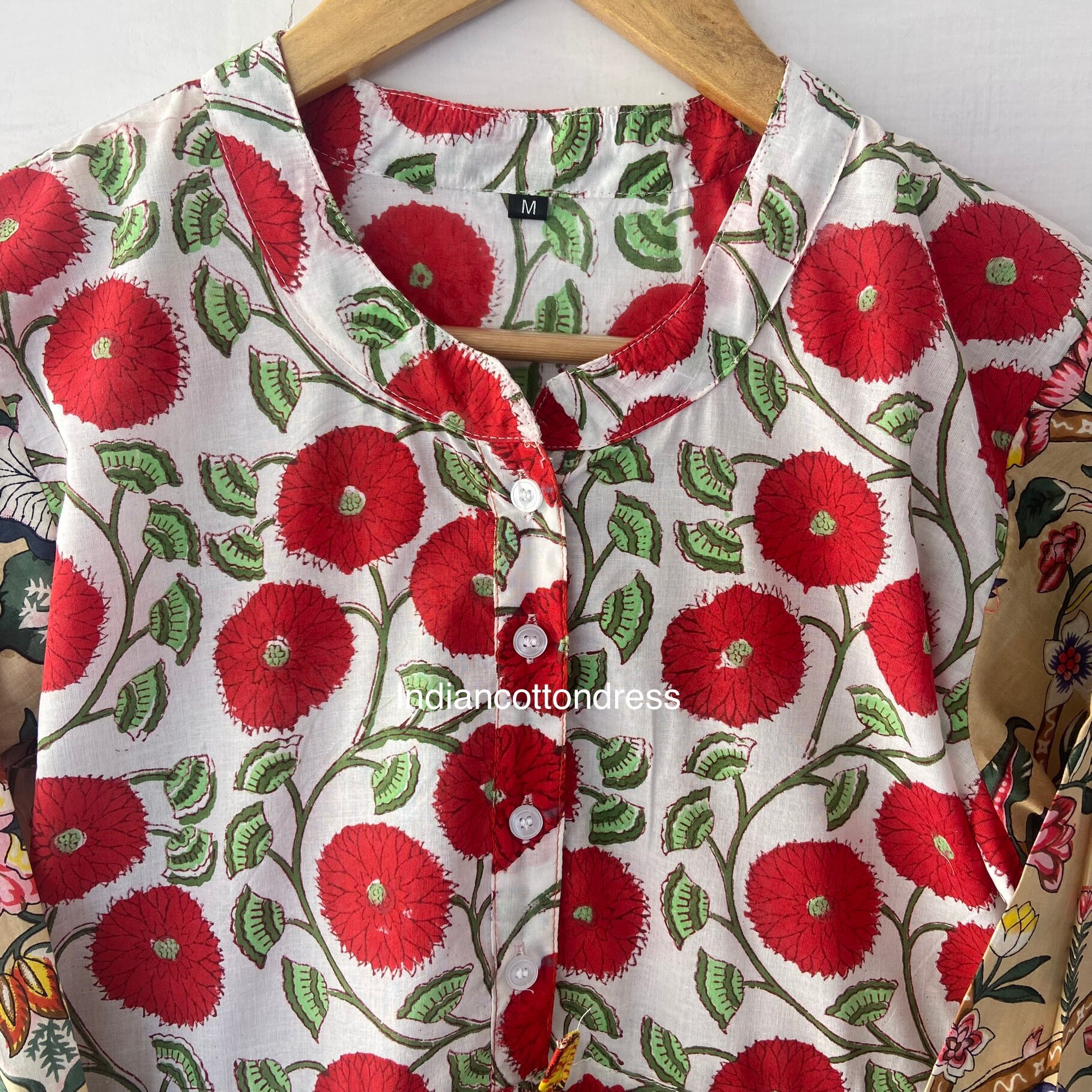 Patchwork Pattern, Floral Design Dresses, Handmade Cotton Dress, Block ...