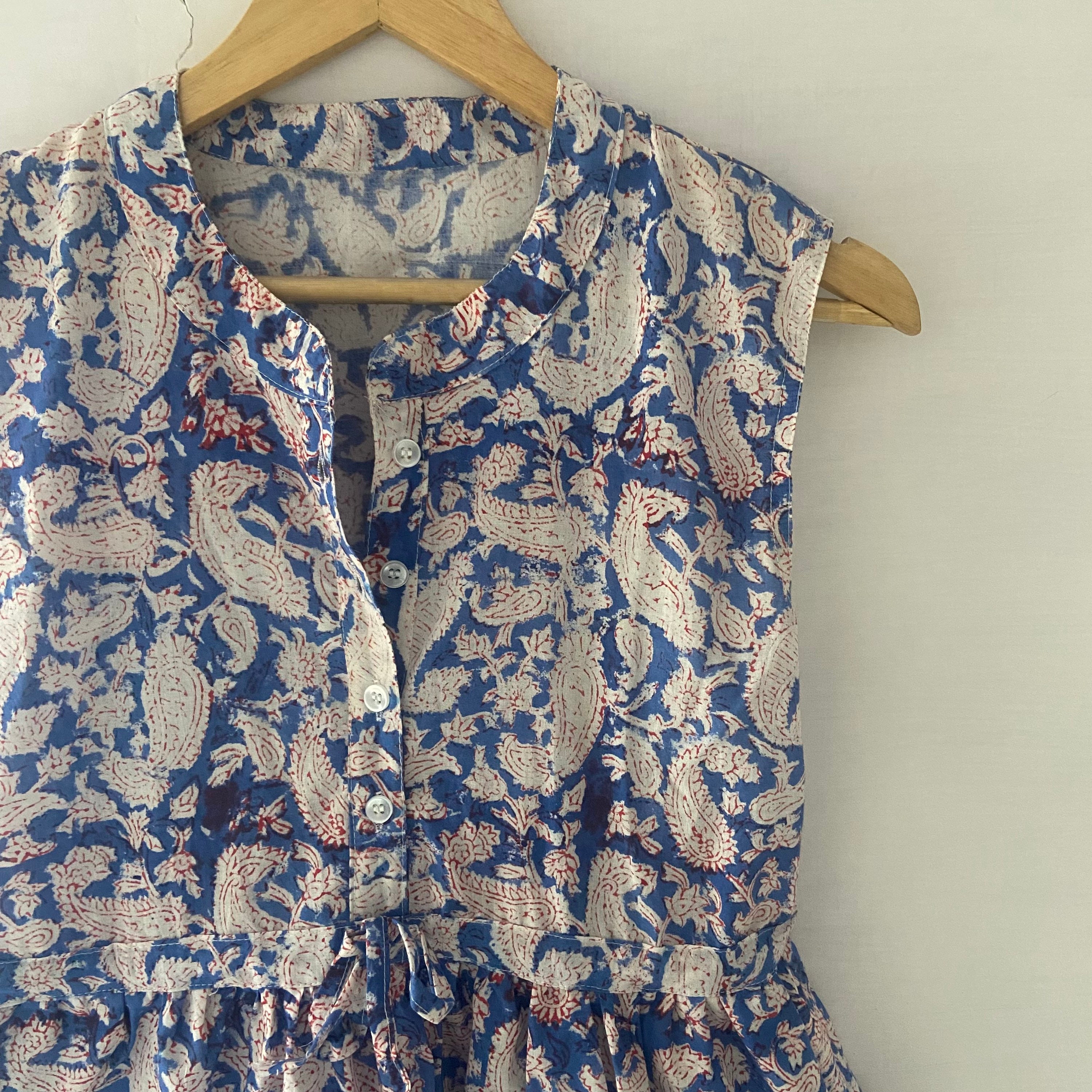 Block Print Dress,indian Cotton Dress,paisley,cotton Indian Dress ...