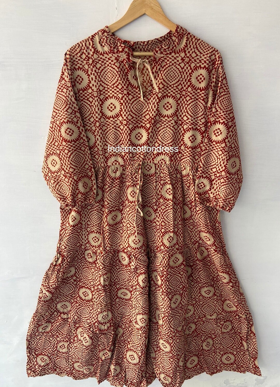 Hand Print Dress,cotton Dress,block Print Dress,cotton Block Dress ...