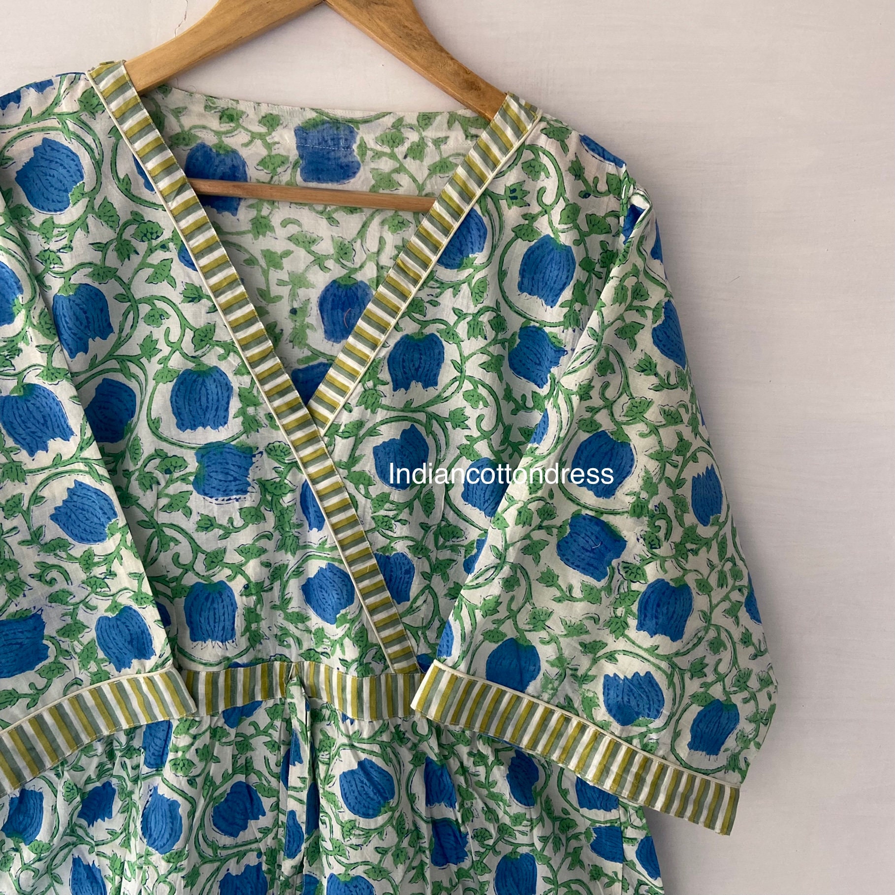 Beautiful Summer Dress,cotton Dress,hand Print Dress,handblock Dress ...