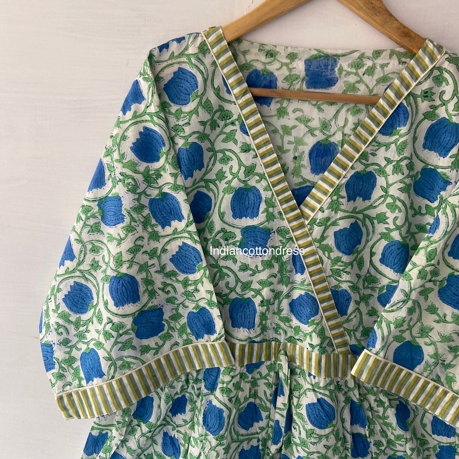 Beautiful Summer Dress,cotton Dress,hand Print Dress,handblock Dress ...