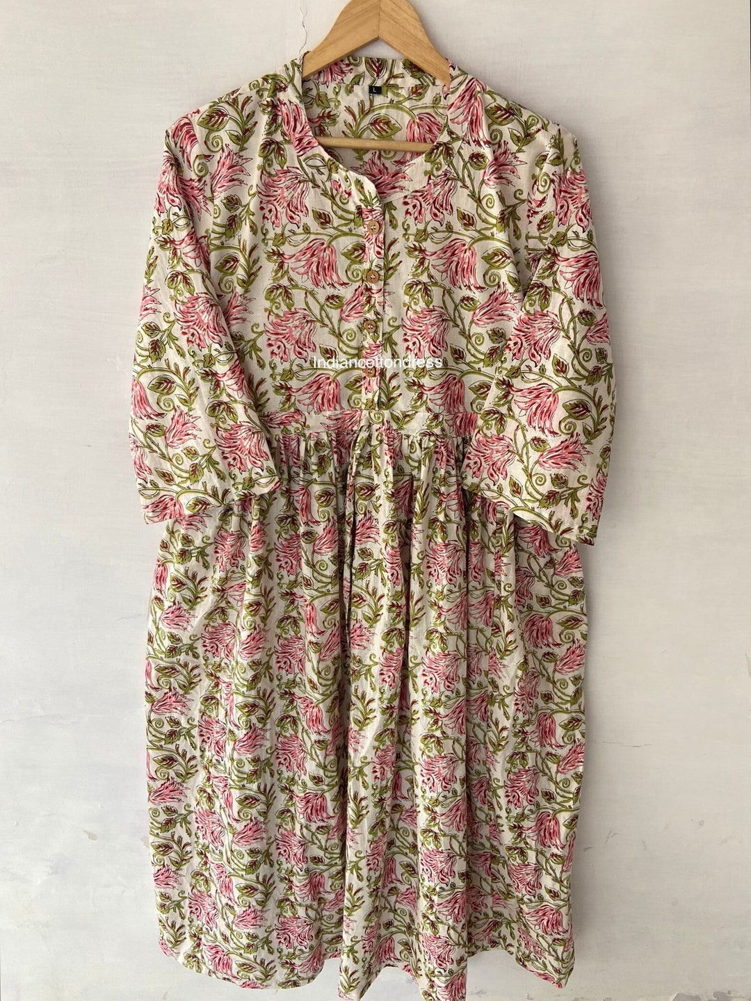 Hand Block Printed Dress| Summer Dress| Cotton Dress| Floral Print ...