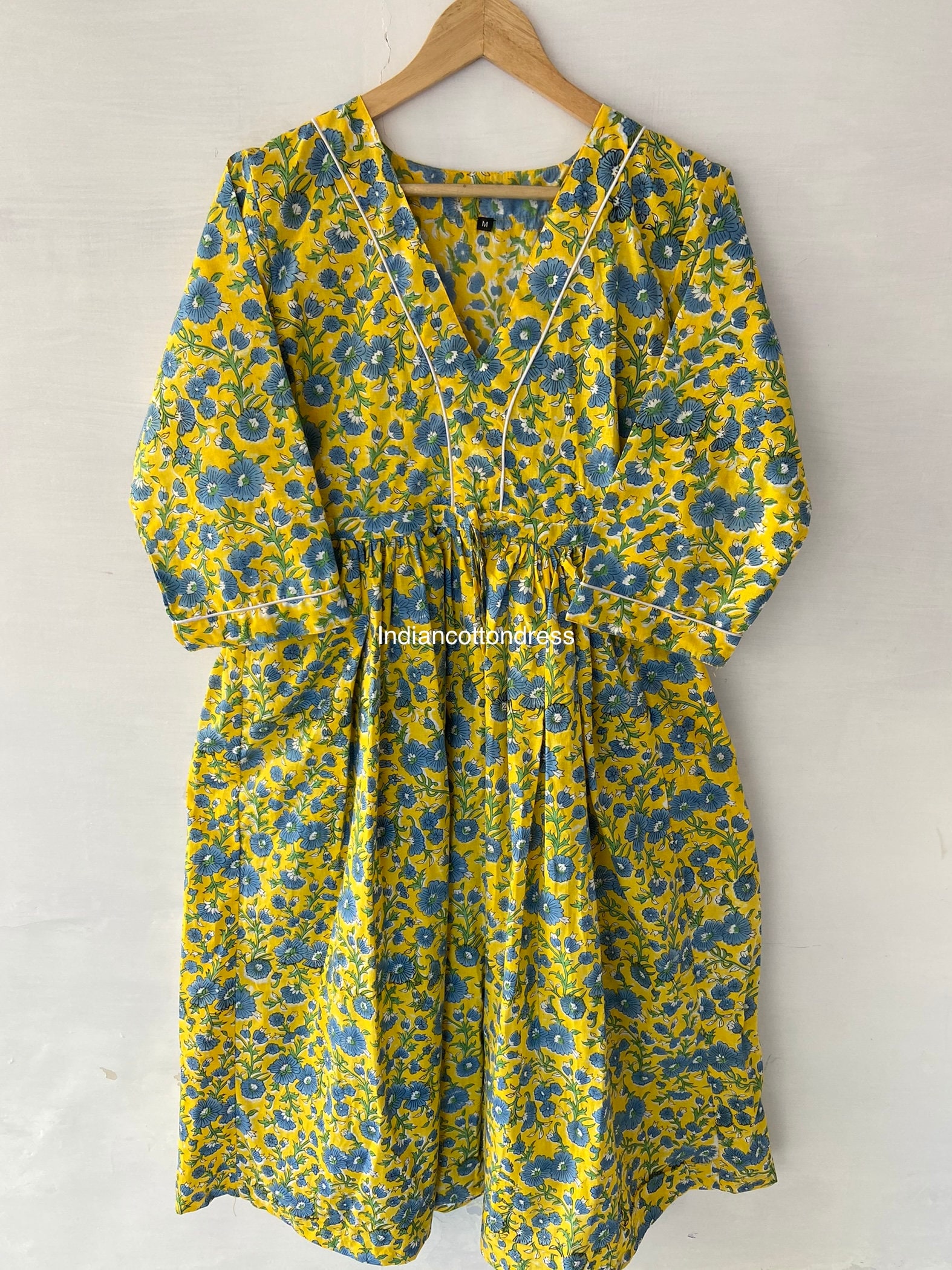 Hand Block Printed Dress| Summer Dress| Cotton Dress| Floral Print ...