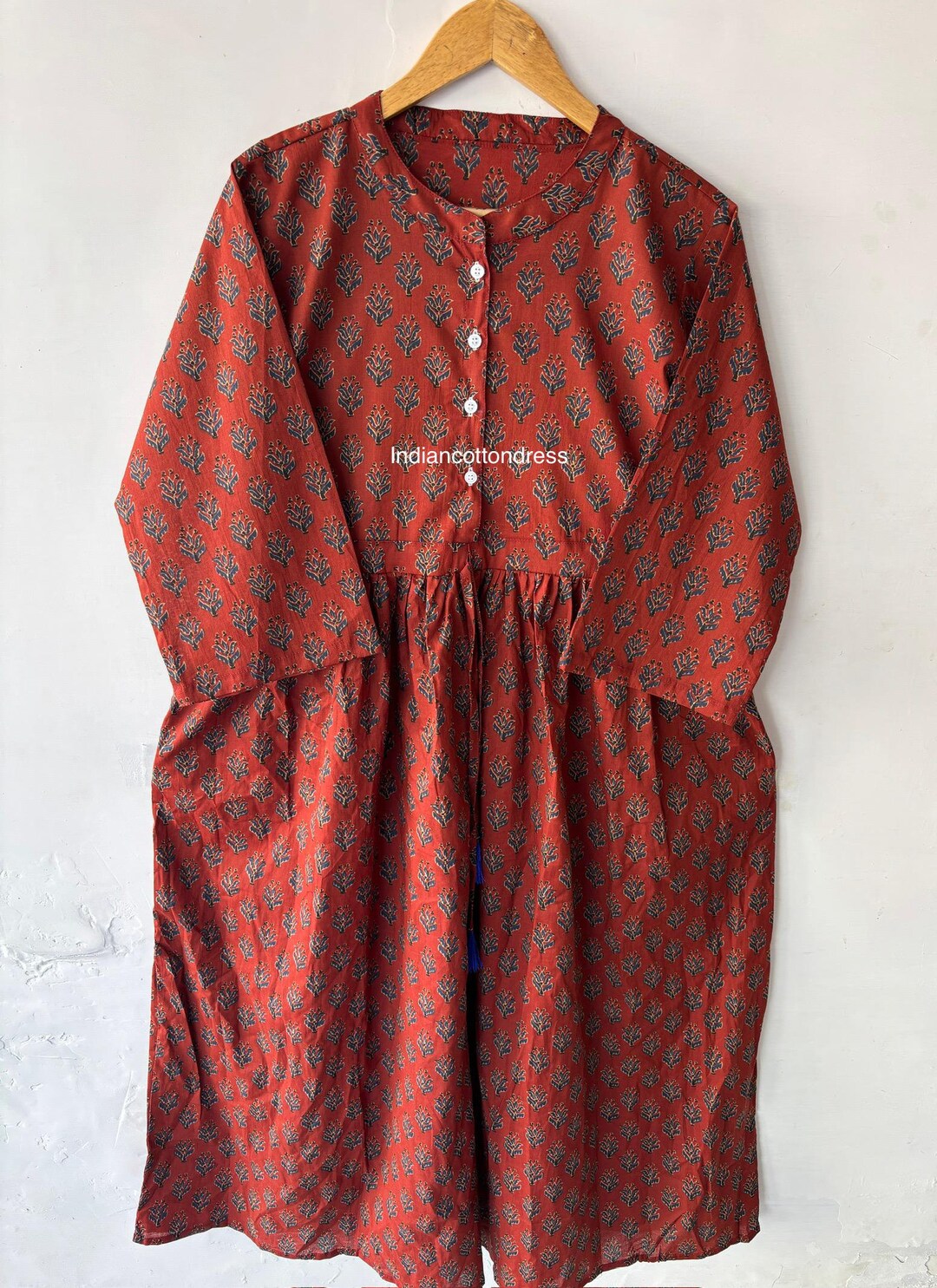 Indian Cotton Dress, Block Print Dress, Cotton Handmade Dress, Skater ...