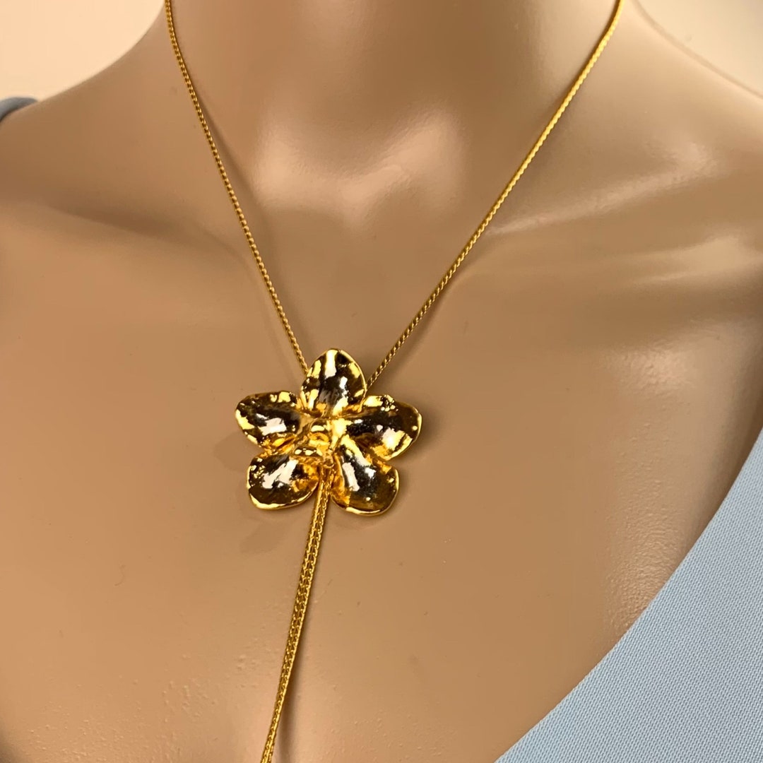 Vintage Lariat | 24K Swiss Gold and Rhodium Alloy | Real Dipped Orchid ...