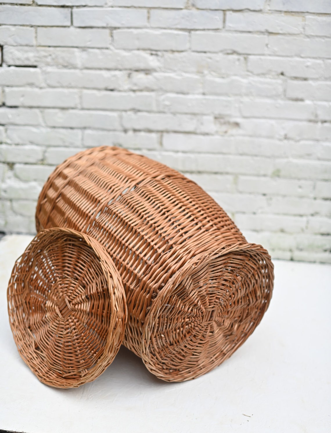 Wicker Handwoven Wicker Basket for Laundry Room, Home Furniture Nature ...