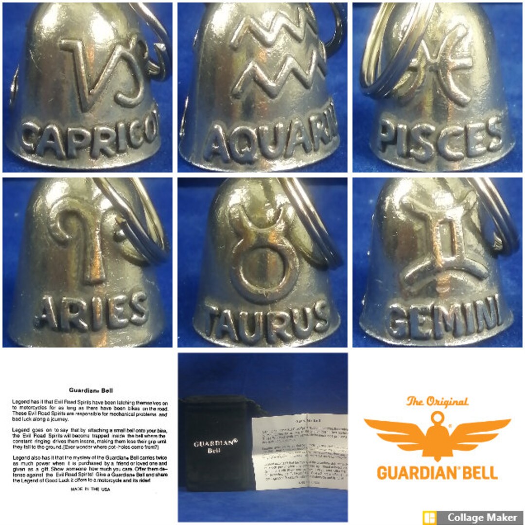 Original Guardian Bell Gremlin Motorcycle Biker Ride Bell Keychain ...