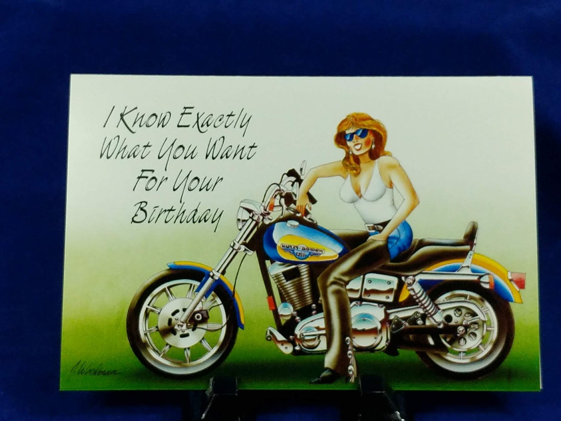 Harley Davidson Birthday Greeting Card - W23 - Etsy