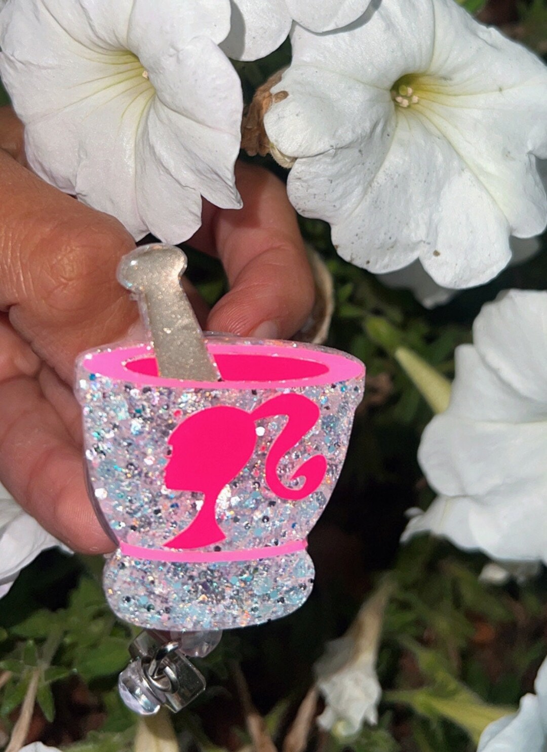 Barbie Badge Reel// Pink ID Holder//medical Retractable Badge Reel ...