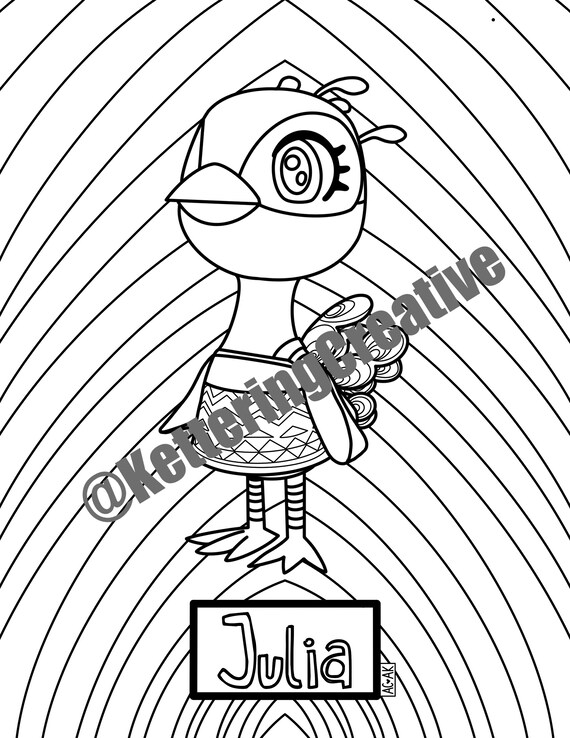 Julia Coloring Page-animal Crossing | Etsy
