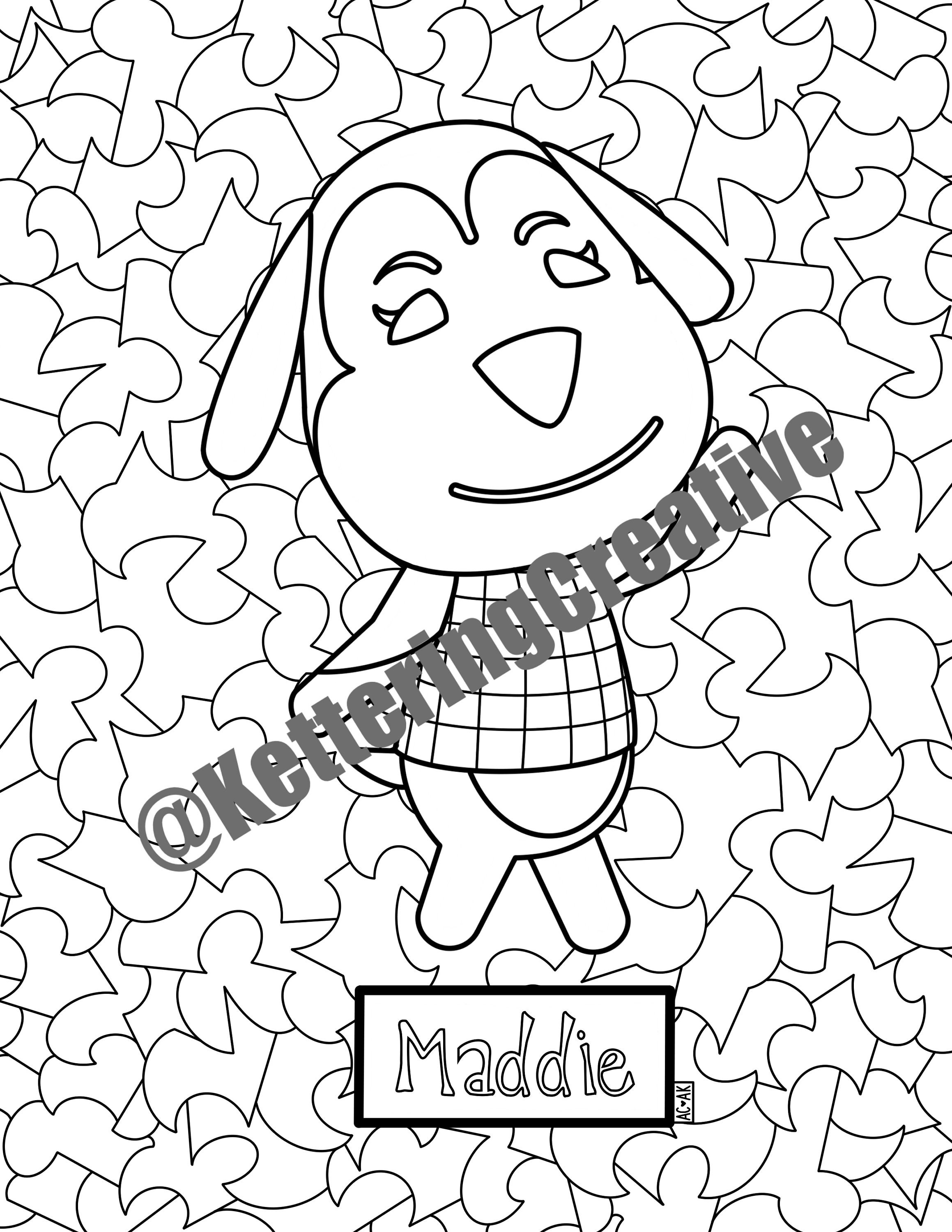 Maddie Coloring Page-animal Crossing - Etsy