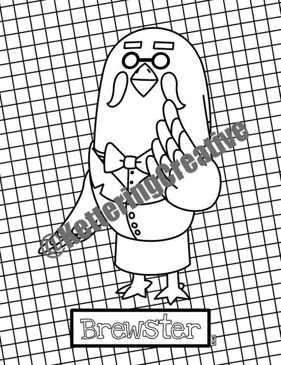 Brewster Coloring Page-animal Crossing | Etsy
