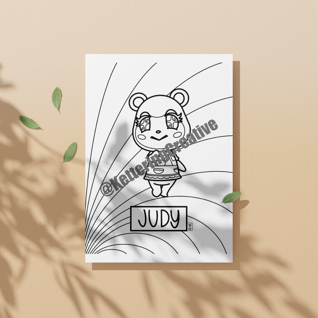 Judy Coloring Page-animal Crossing - Etsy