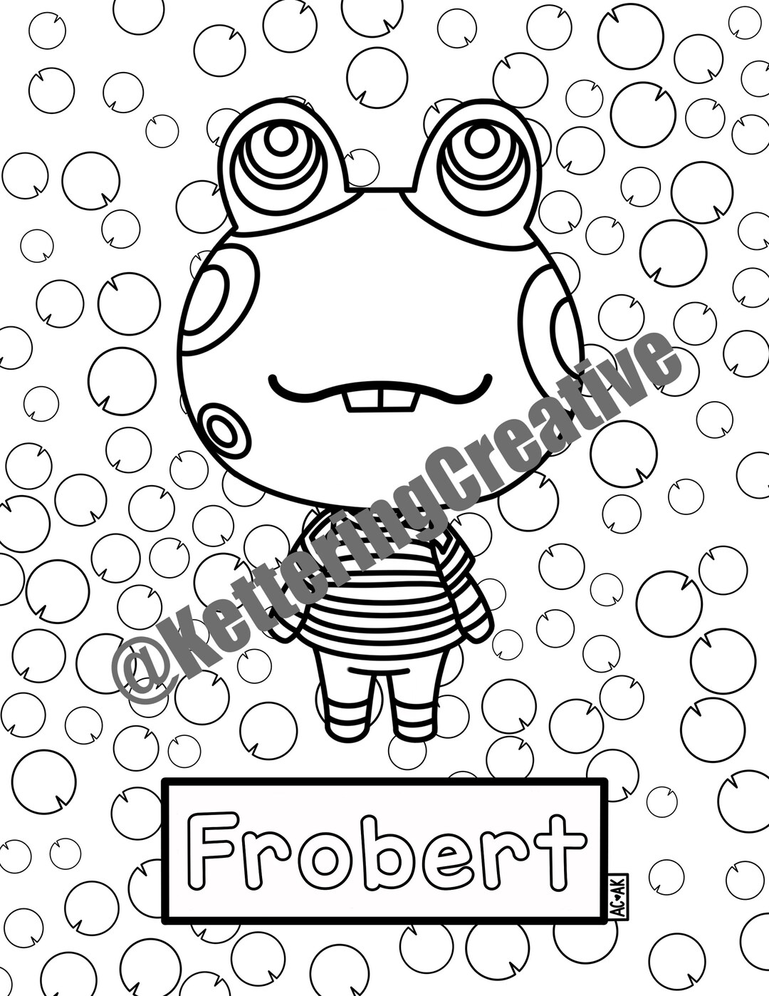 Frobert Coloring Page-animal Crossing - Etsy Ireland