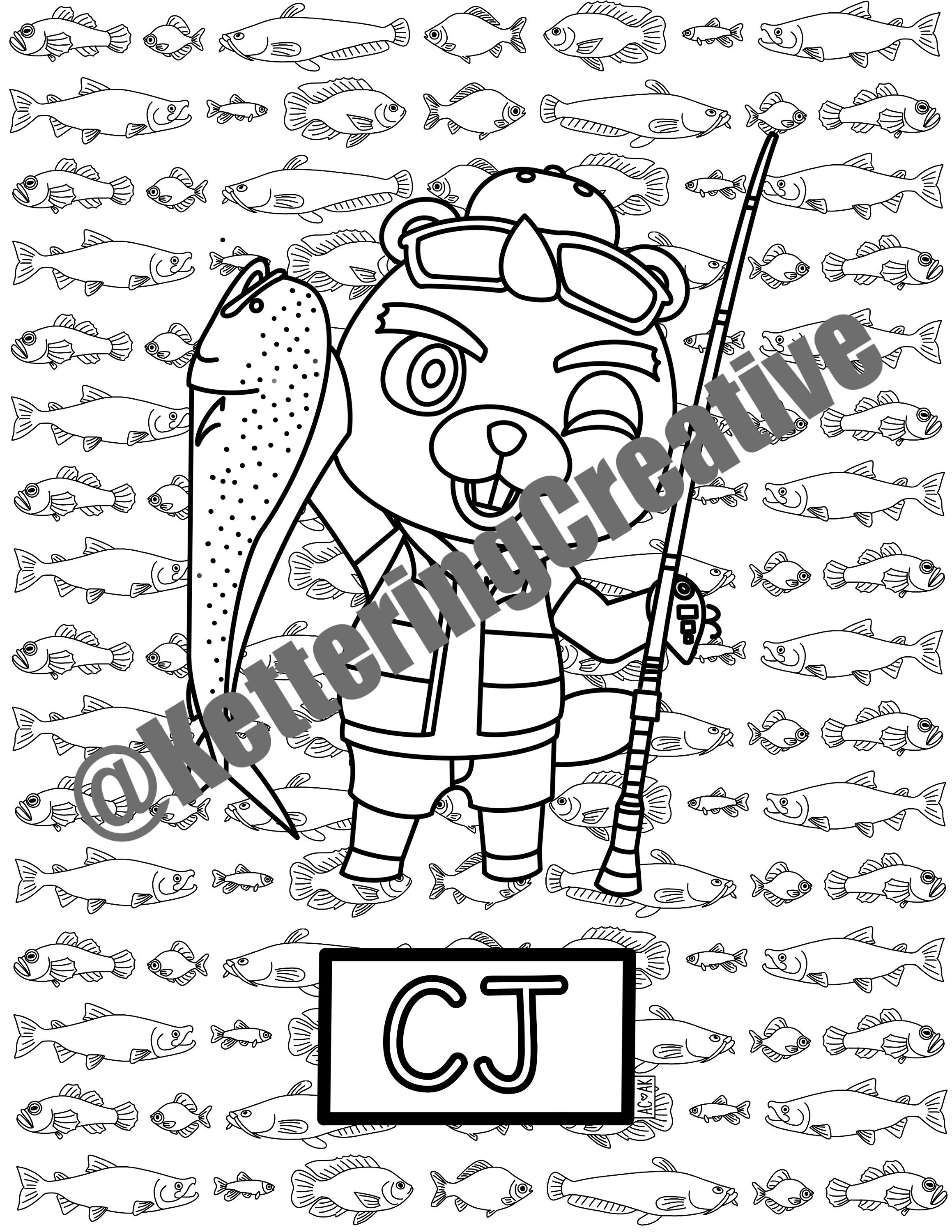 CJ Malvorlage-Animal Crossing - Etsy.de