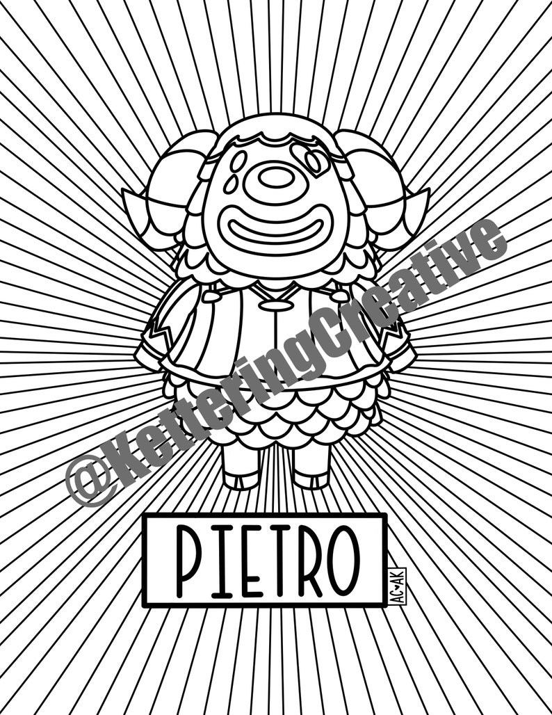 Pietro Coloring Page-animal Crossing - Etsy