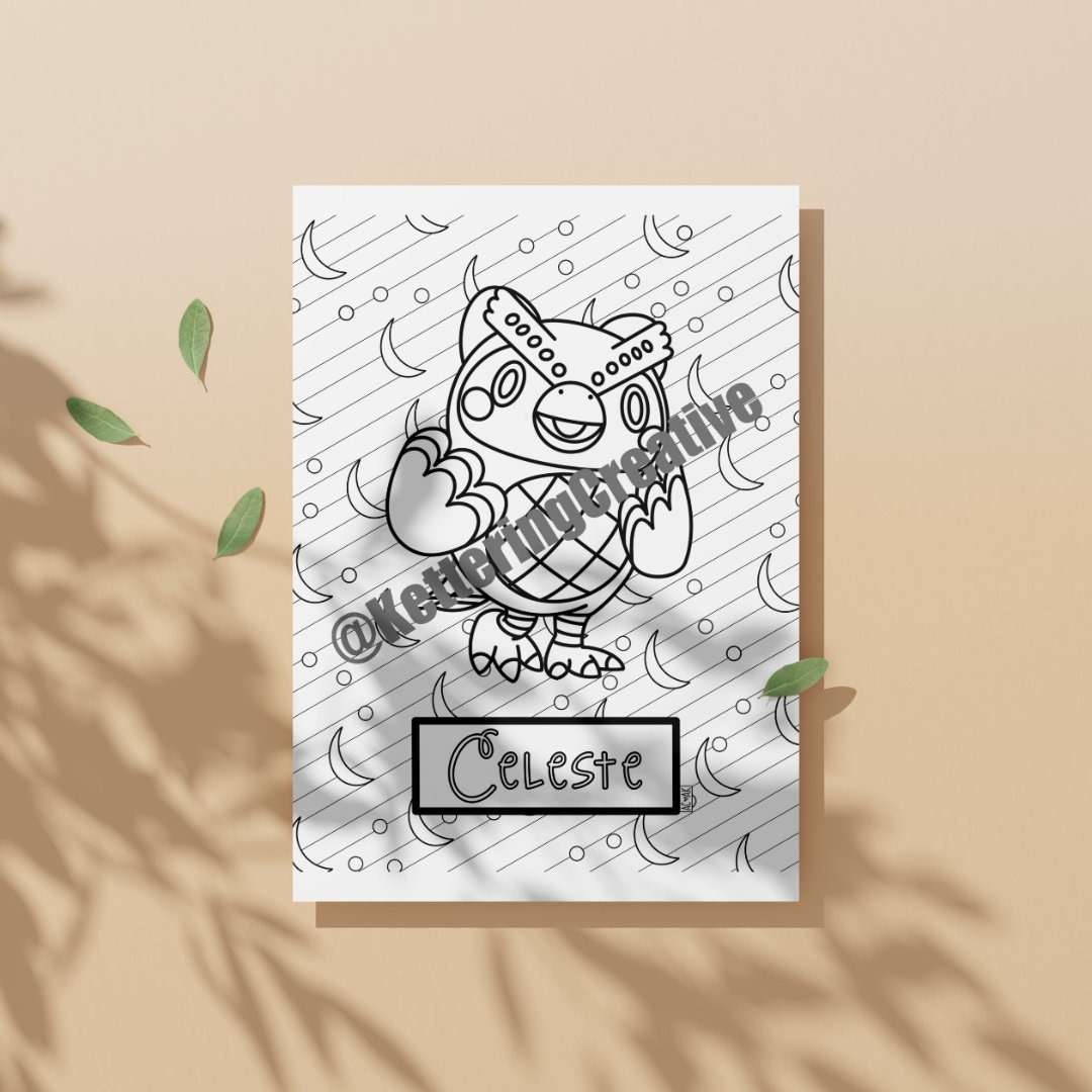 Celeste Coloring Page-animal Crossing - Etsy Australia