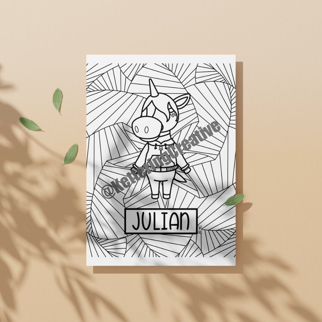 Julian Coloring Page-animal Crossing - Etsy