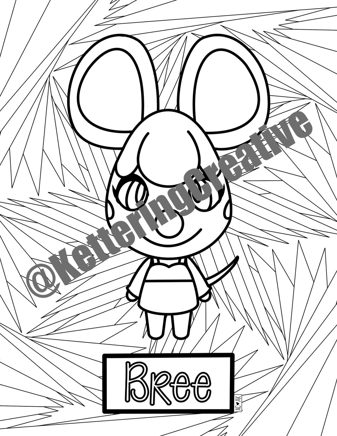 Bree Coloring Page-animal Crossing - Etsy