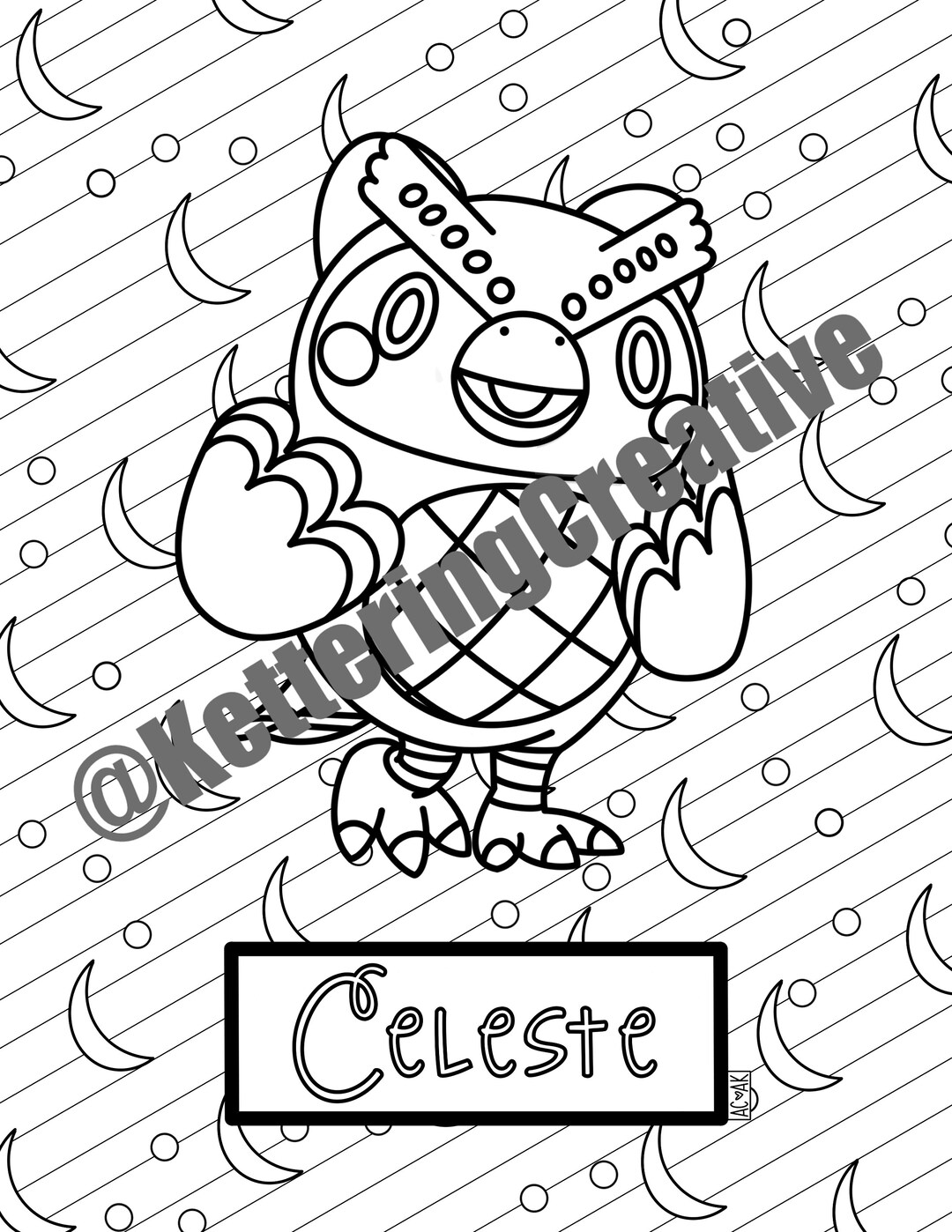 Celeste Coloring Page-animal Crossing - Etsy