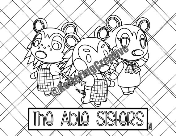 Able Sisters Coloring Page-animal Crossing - Etsy UK
