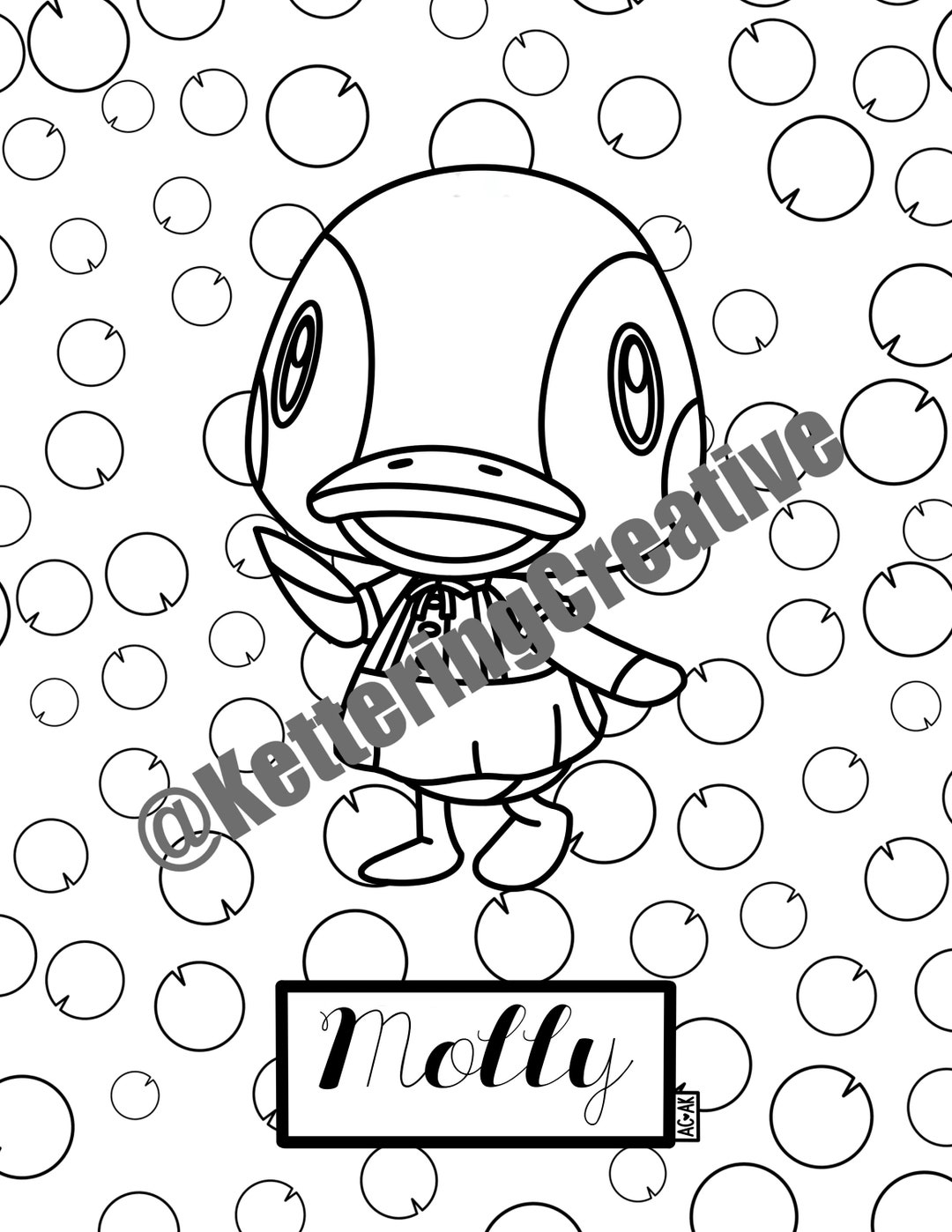 Molly Coloring Page-animal Crossing - Etsy