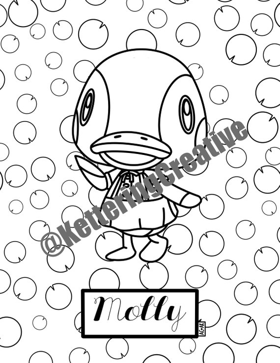 Molly Coloring Page-animal Crossing - Etsy