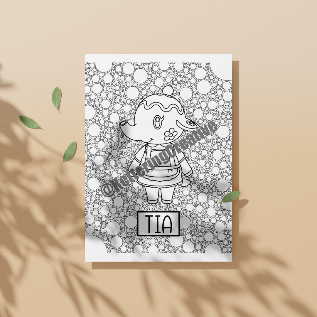 Tia Coloring Page-animal Crossing - Etsy