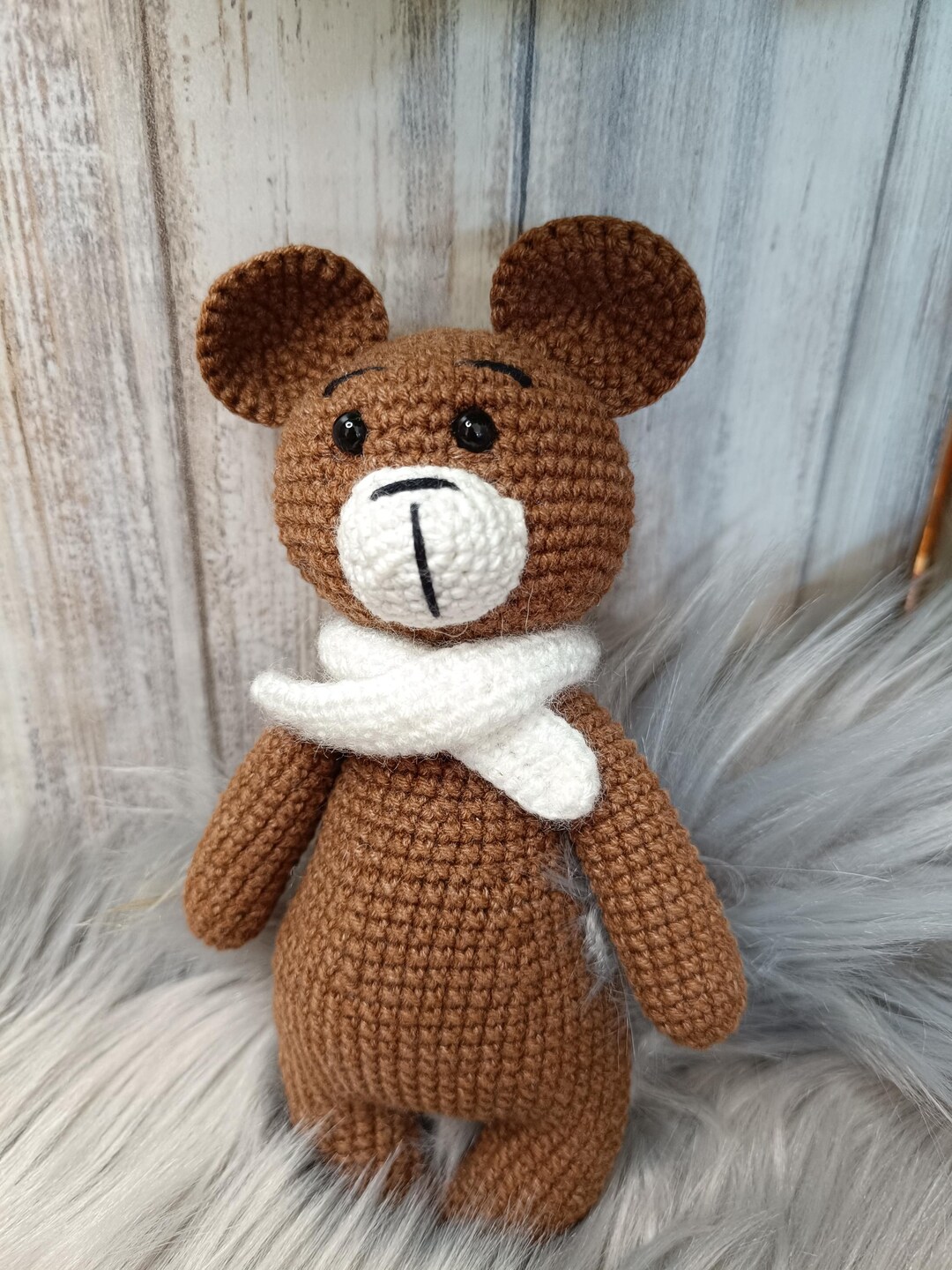 Crocheted Cuddly Toy Teddy Bear Handmade Super Soft Baby Gift Plush Toy ...