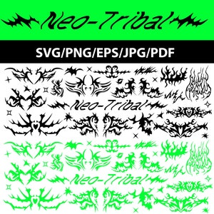 Y2k Neo Tribal Vector Shapes Set Eps, Svg, Png Clip Art - Etsy