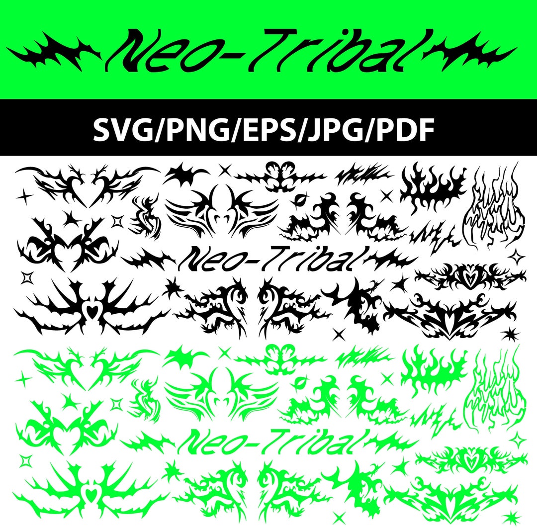 Y2k Neo Tribal Vector Shapes Set Eps, Svg, Png Clip Art - Etsy