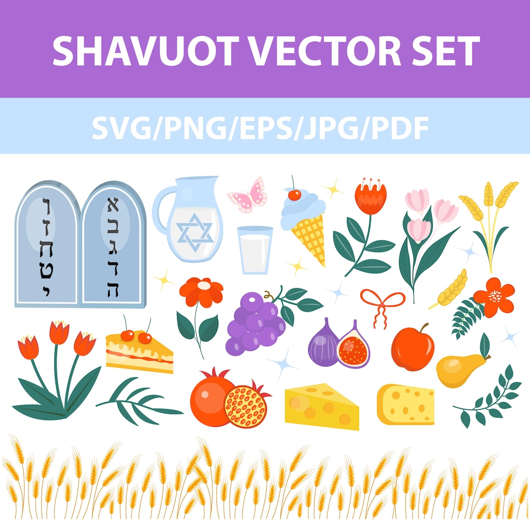 Shavuot Clip Art Vector Set - Etsy