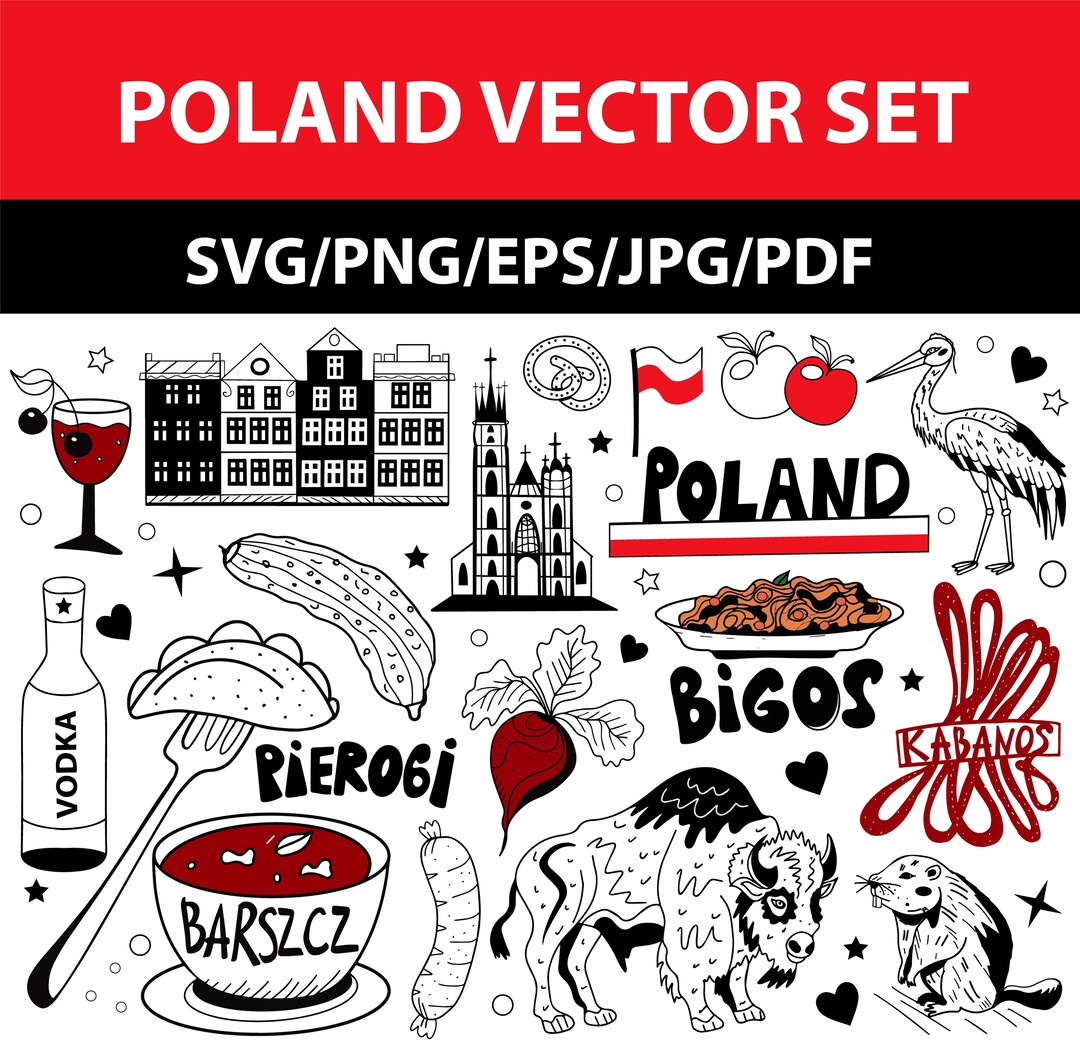 Poland Travel Set. Vector SVG - Etsy
