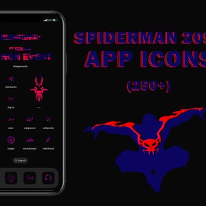 Blue Red Spiderverse Theme App Icons | Aesthetic Superhero Comic Book ...