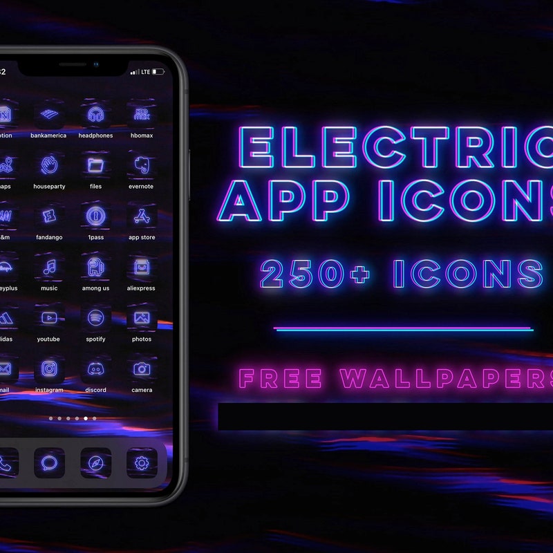 Neon Purple Icons - Etsy