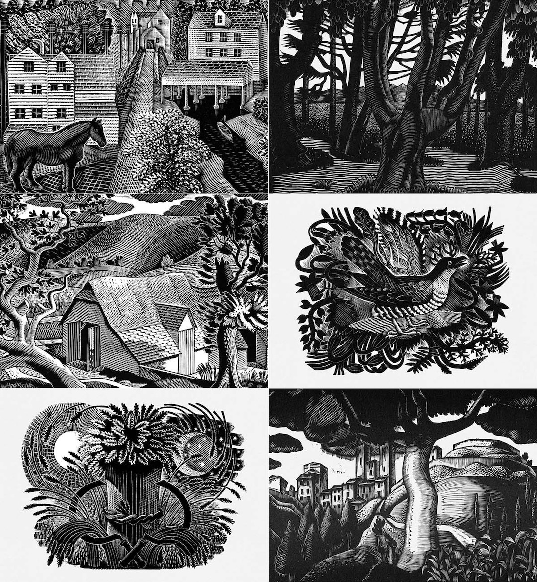 The Eric Ravilious Wood Engraving Postcard Collection (part II). - Etsy UK