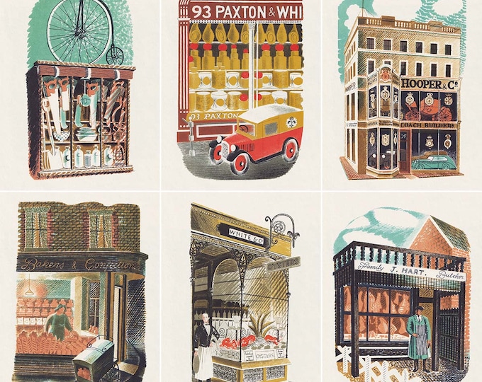 The Eric Ravilious High Street Postcard Collection (part I). - Etsy UK