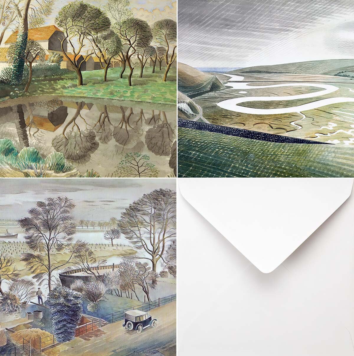 The Eric Ravilious Rivers and Ponds Greeting Card Collection - Etsy UK